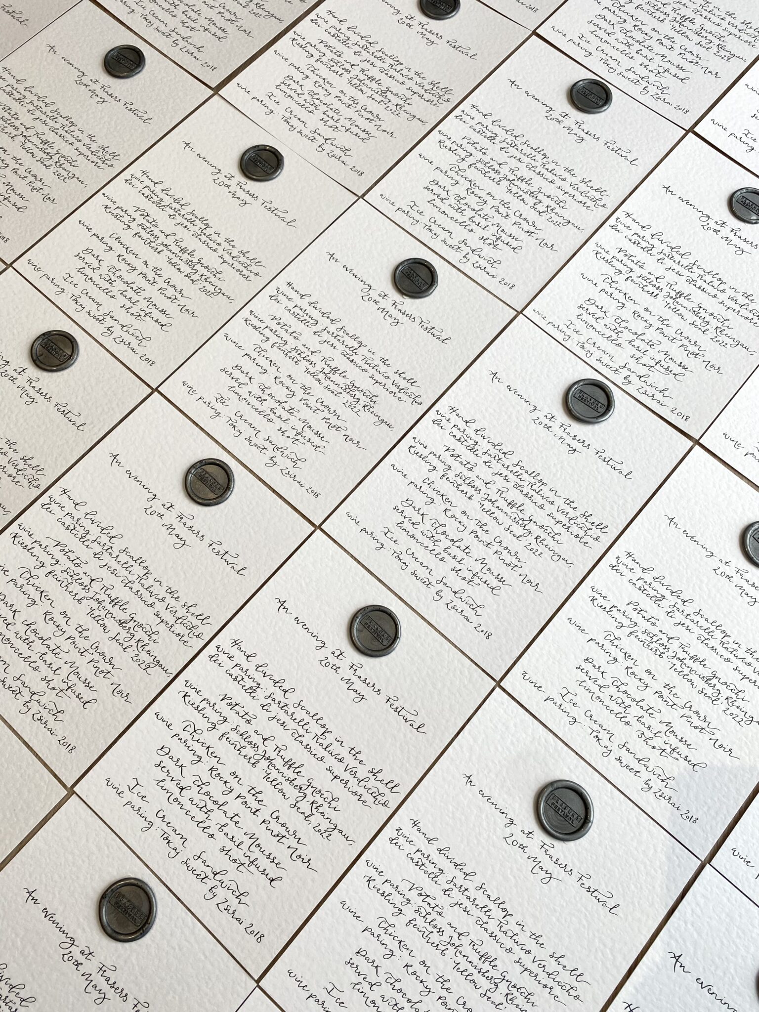 Calligraphy Menus for Frasers Festival 2024 – INKspire Calligraphy